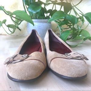 Coach | Shoes | Coach Buckle Suede Ballet Flats Breanna Beige 85 | Poshmark